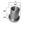 AA-138 Steel Weld on Threaded Inserts Fits 3/4" ID Tubing - A&A ...